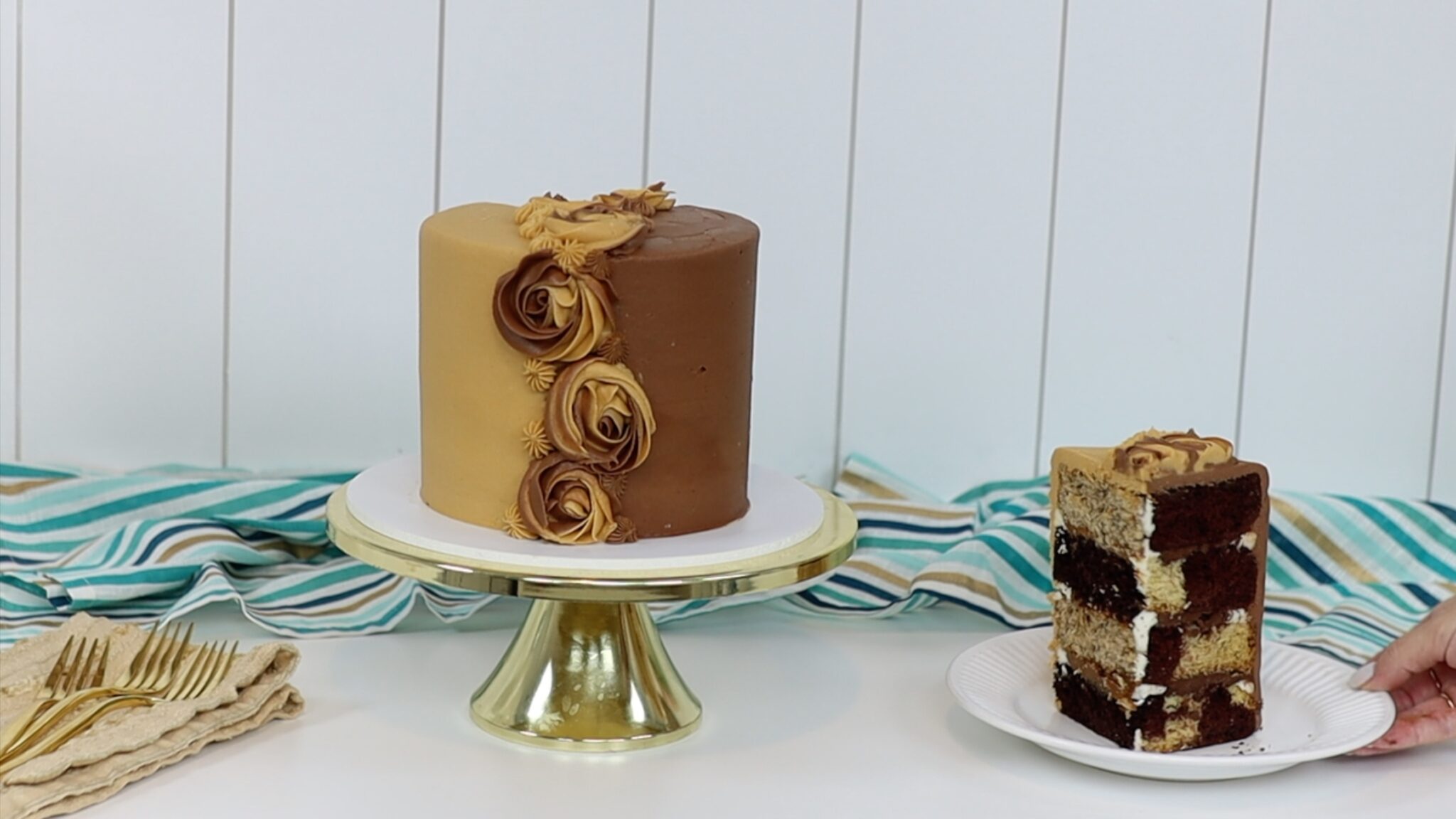 How to Make a Half and Half Cake - British Girl Bakes