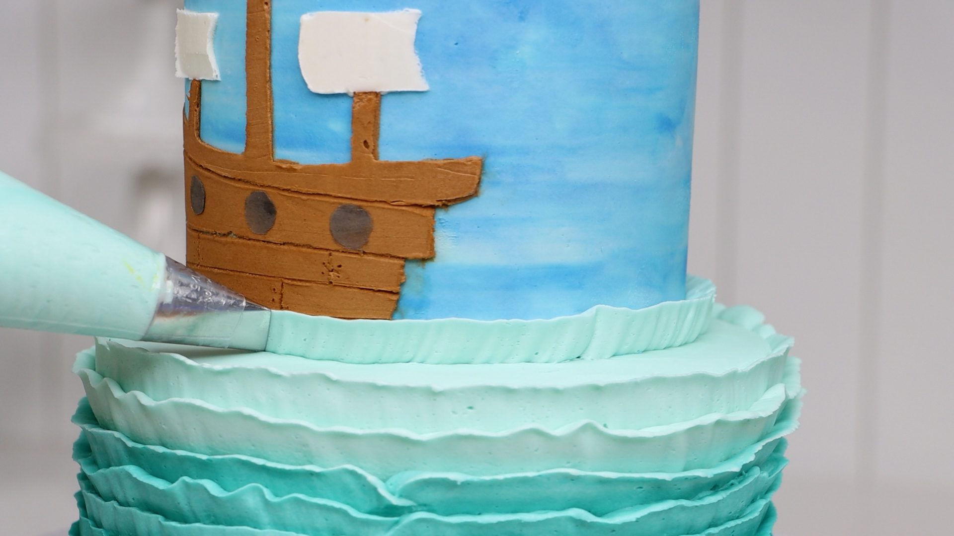 Pirate Ship Cake - British Girl Bakes