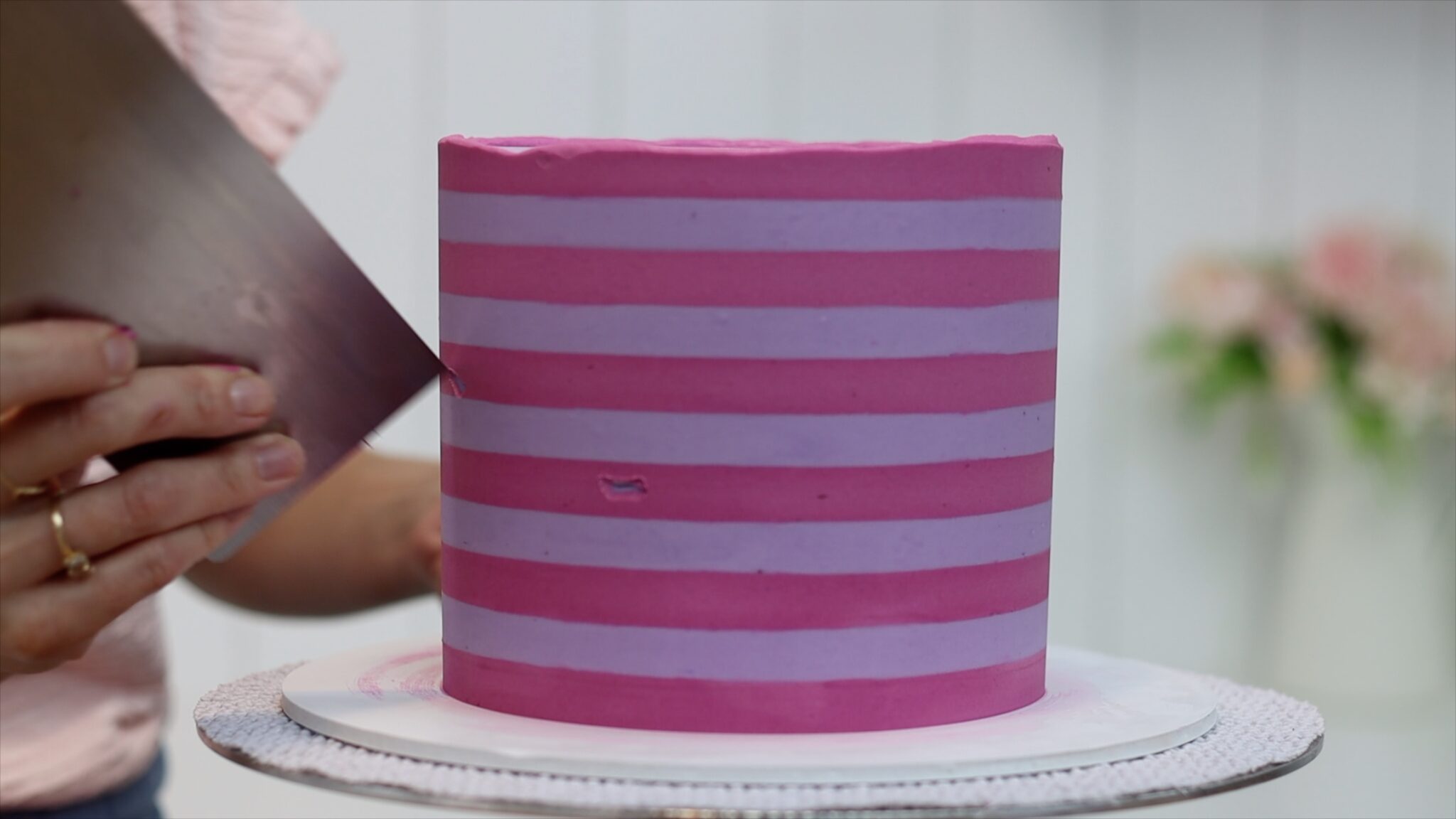 Striped Cake Tutorial - British Girl Bakes