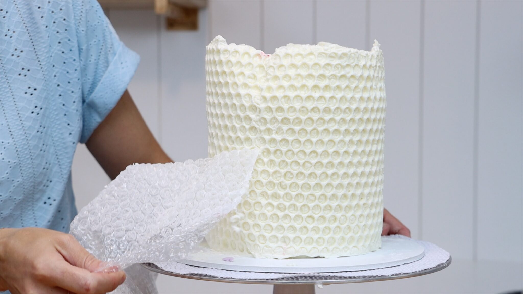 Rainbow Bubble Wrap Cake Tutorial - British Girl Bakes