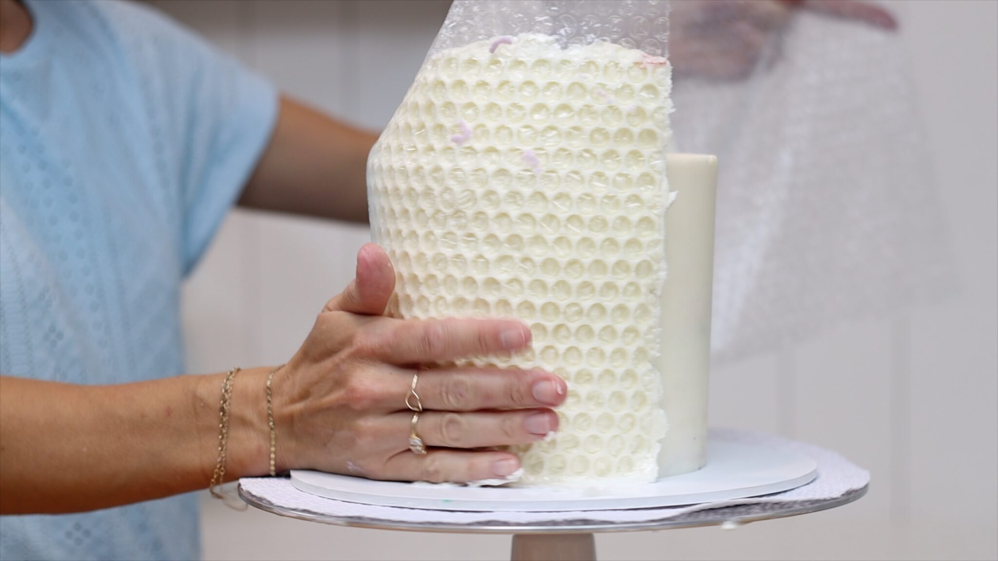 Rainbow Bubble Wrap Cake Tutorial - British Girl Bakes