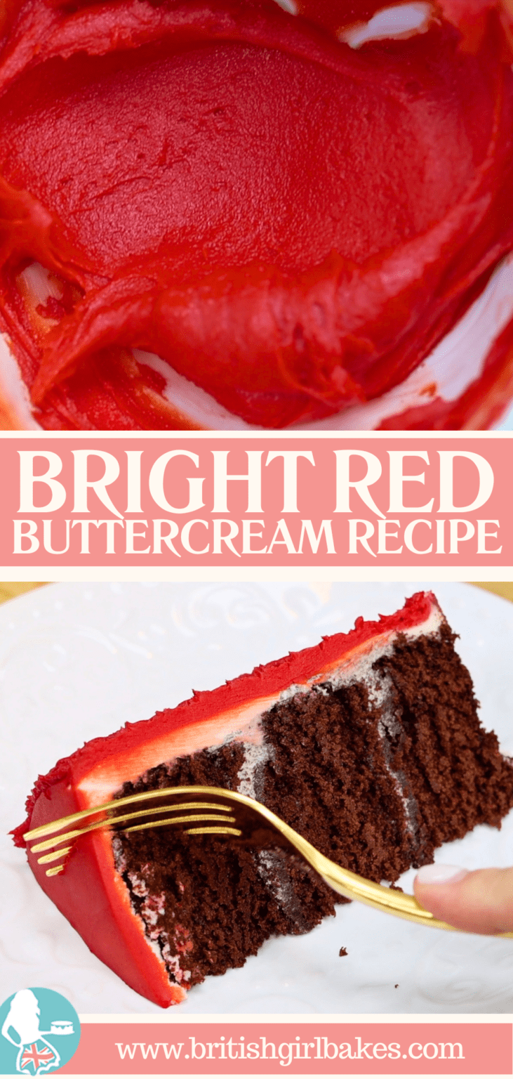 How to Make RED Buttercream - British Girl Bakes