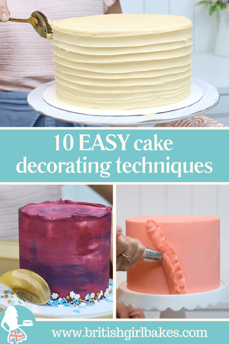 10 EASY Cake Decorating Techniques - British Girl Bakes