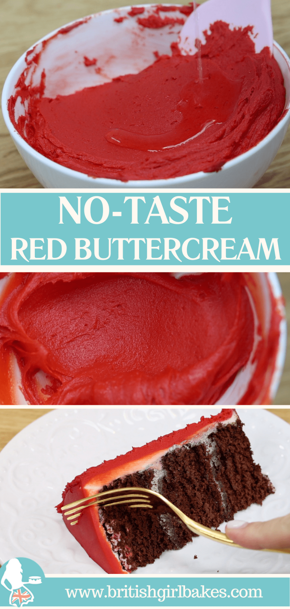 How to Make RED Buttercream - British Girl Bakes
