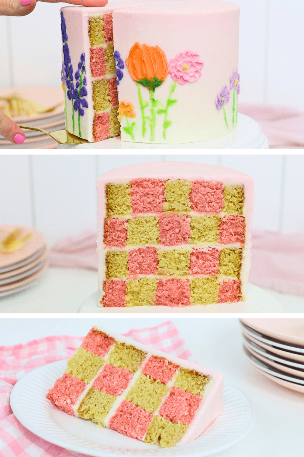 How to Make a Checkerboard Cake - British Girl Bakes