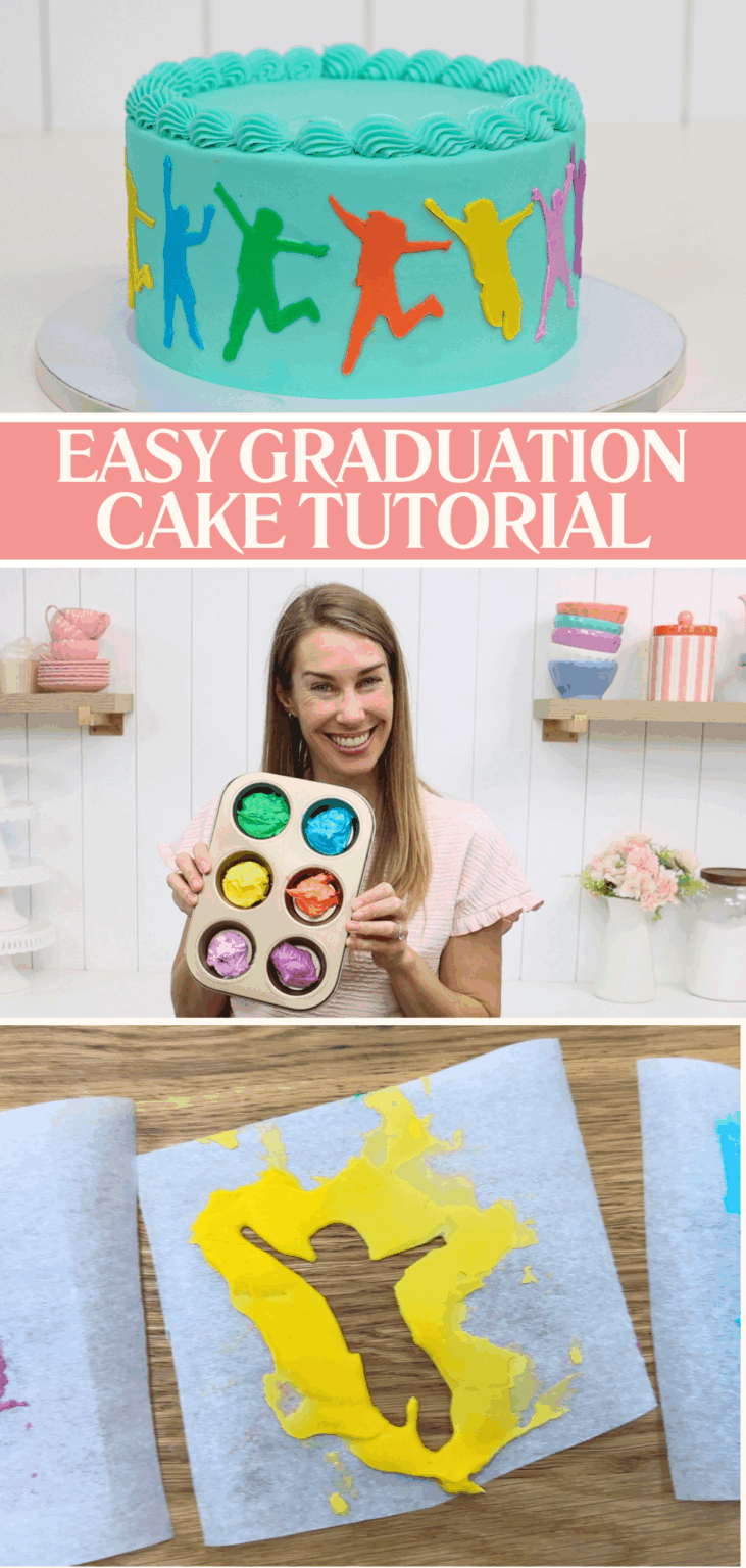 How to Make an Easy Graduation Cake with DIY Stencils - British Girl Bakes
